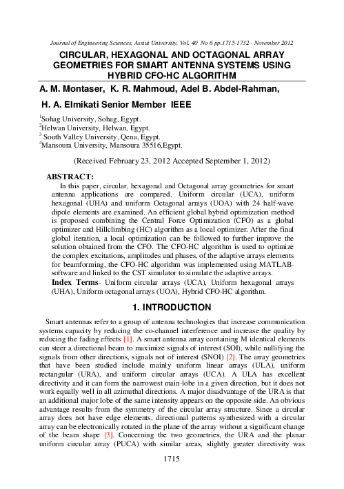 (PDF) Circular, Hexagonal and Octagonal Array Geometries for Smart ...