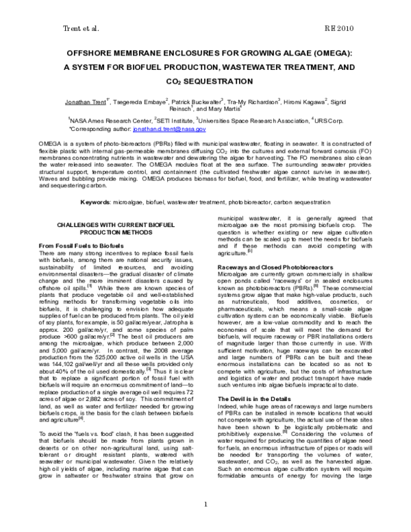 (PDF) Offshore Membrane Enclosures for Growing Algae (OMEGA: A System ...