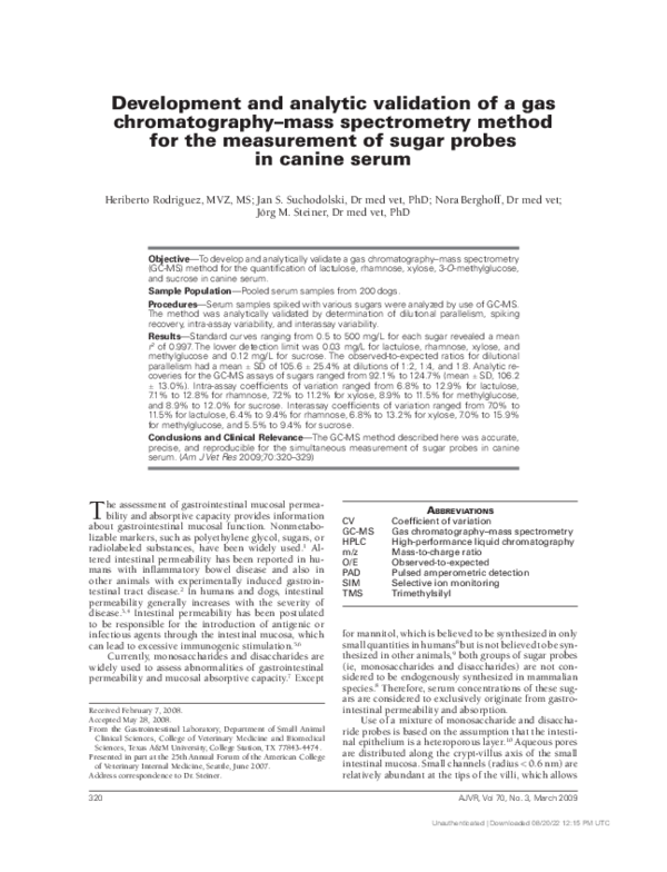 (PDF) Development and analytic validation of a gas chromatography–mass ...
