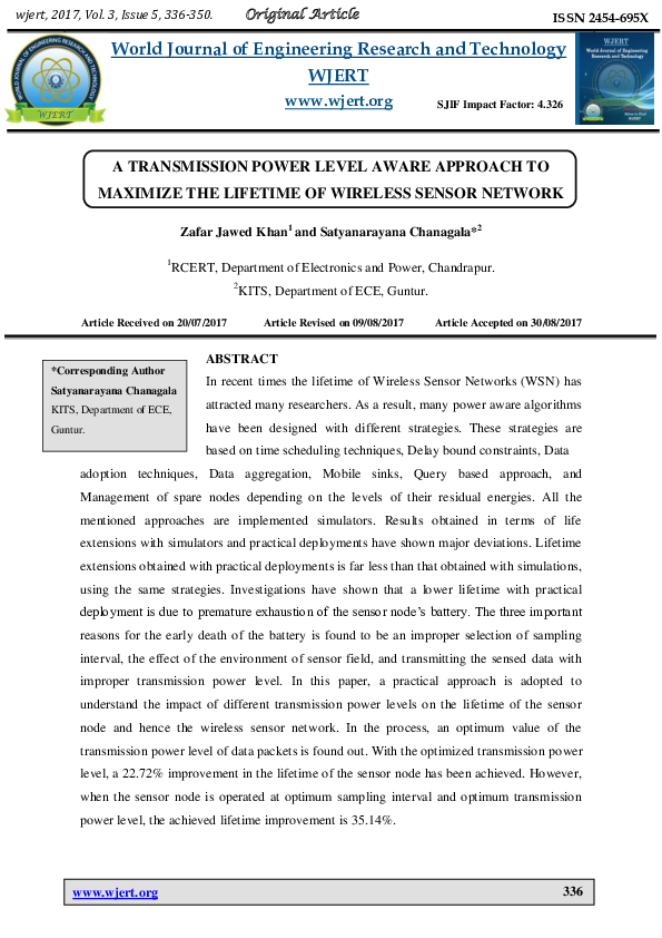 (PDF) A Transmission Power Level Aware Approach to Maximize the ...