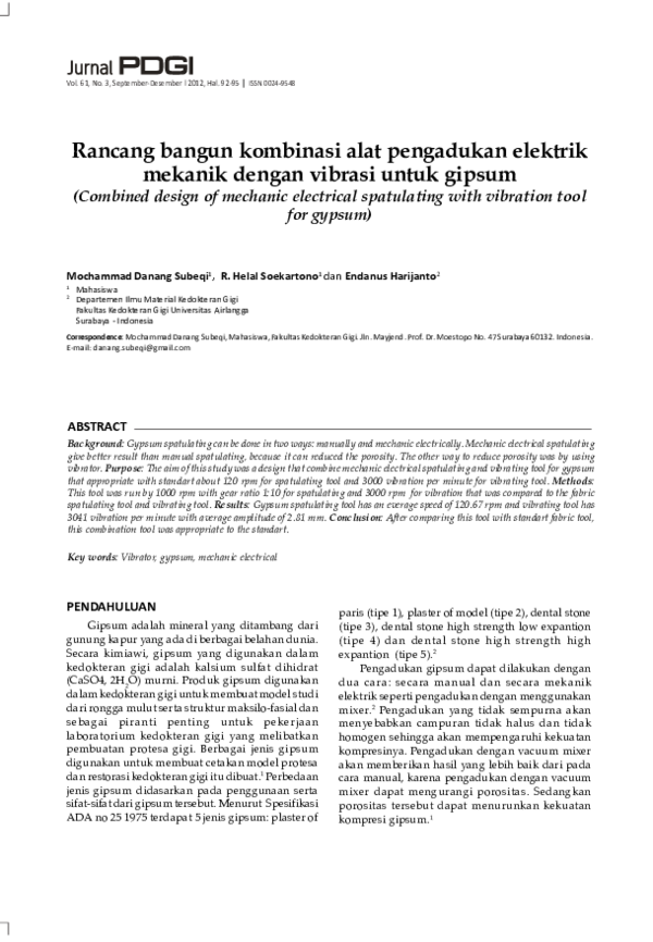 (PDF) Rancang bangun kombinasi alat pengadukan elektrik mekanik dengan ...