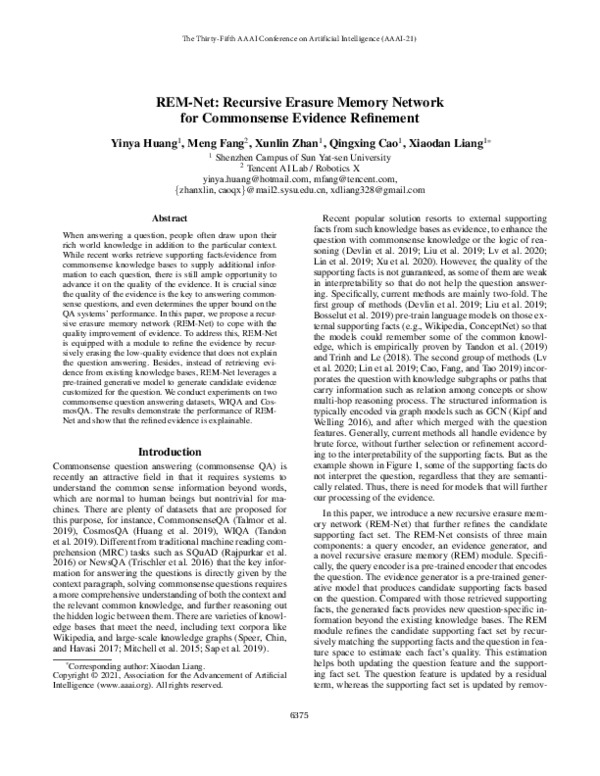 (PDF) REM-Net: Recursive Erasure Memory Network for Commonsense ...