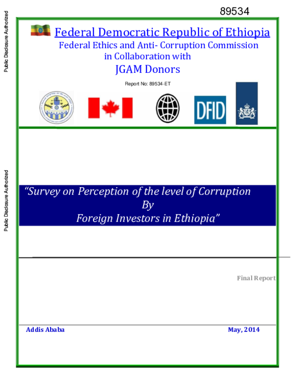 (PDF) Survey on perception of the level of corruption by foreign ...