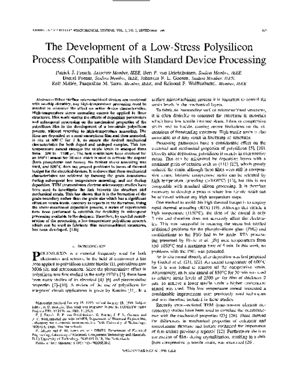 (PDF) The development of a low-stress polysilicon process compatible ...