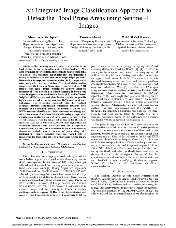 (PDF) An Integrated Image Classification Approach to Detect the Flood Prone Areas using Sentinel ...