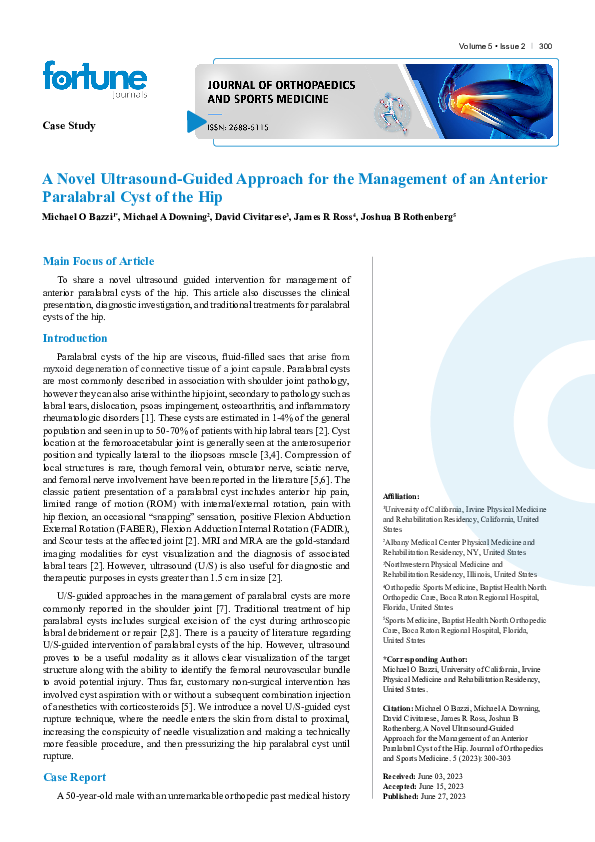 (PDF) A Novel Ultrasound-Guided Approach for the Management of an ...