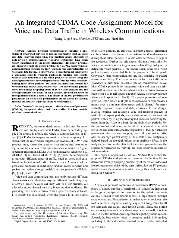 (PDF) An integrated CDMA code assignment model for voice and data ...