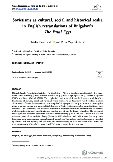 (PDF) Sovietisms as cultural, social and historical realia in English ...