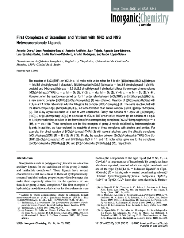(PDF) First Complexes of Scandium and Yttrium with NNO and NNS ...
