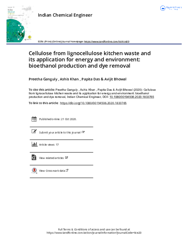(PDF) Cellulose from lignocellulose kitchen waste and its application ...
