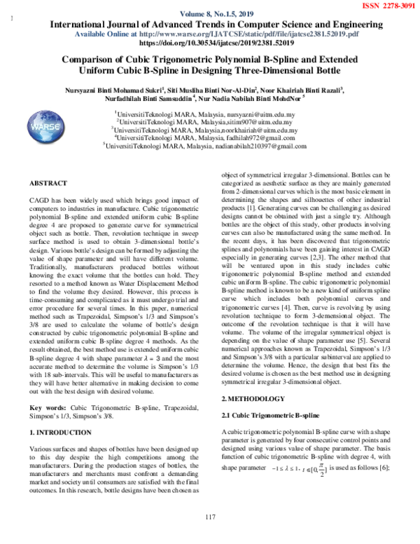 (PDF) Comparison of Cubic Trigonometric Polynomial B-Spline and Extended Uniform Cubic B-Spline ...