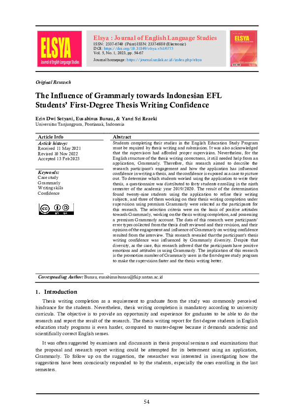 (PDF) The Influence of Grammarly towards Indonesian EFL Students’ First ...