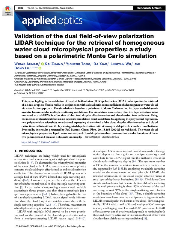 (PDF) Validation of the dual field-of-view polarization LIDAR technique for the retrieval of ...