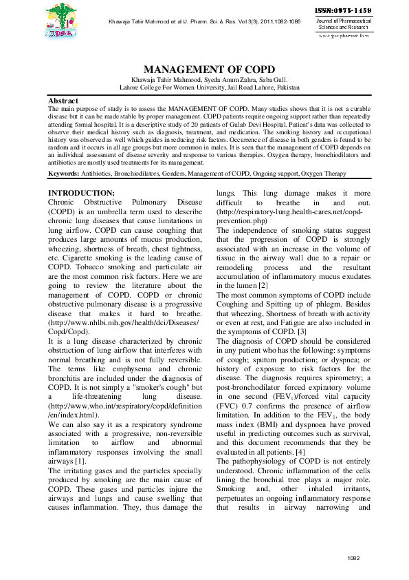 (PDF) Management of Copd