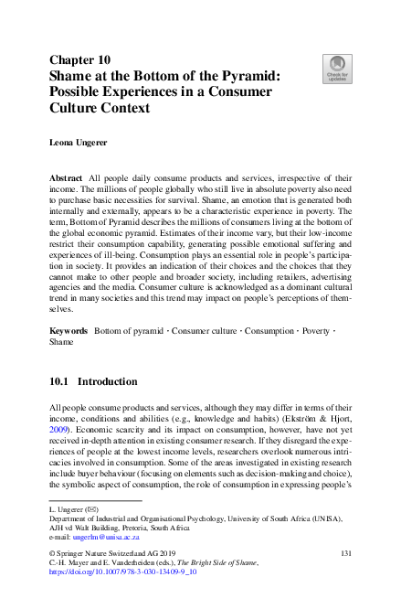 (PDF) Shame at the Bottom of the Pyramid: Possible Experiences in a ...