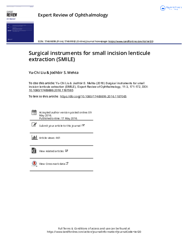 (PDF) New Instruments for Lenticule Extraction in Small Incision ...