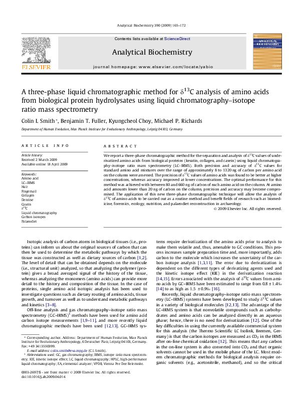 (PDF) A Three-Phase Liquid Chromatographic Method for [Delta] 13C ...
