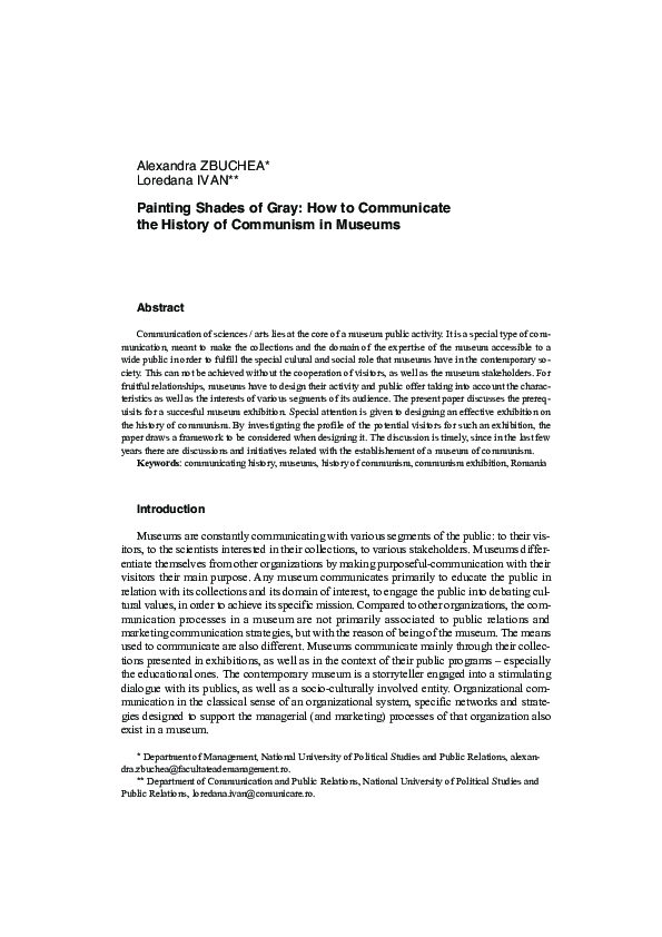 (PDF) Painting Shades of Gray: How to Communicate the History of ...