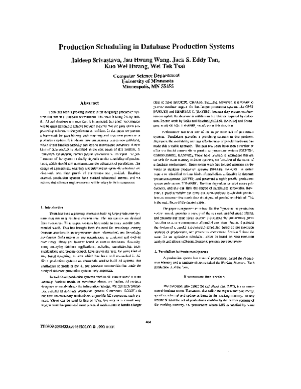(PDF) Production scheduling in database production systems | Jack Tan ...