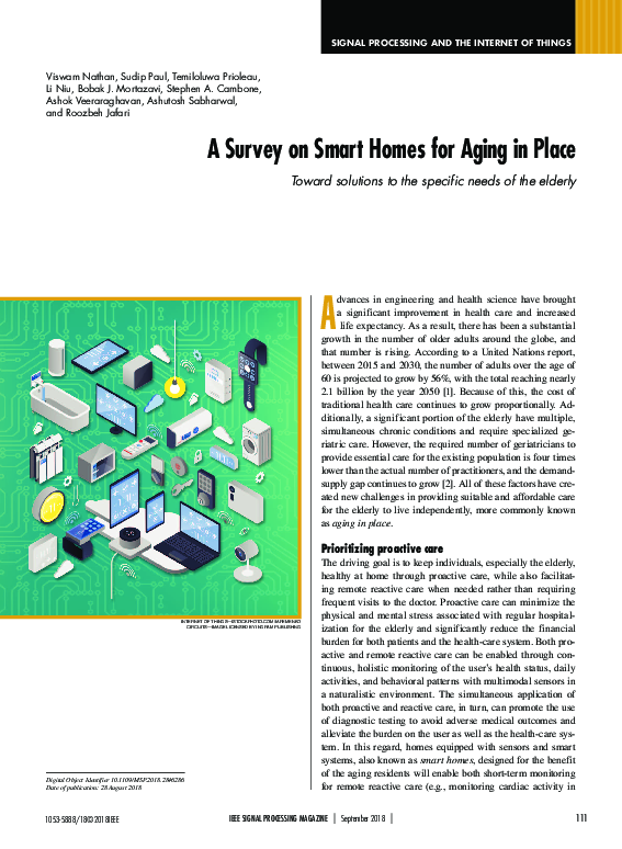 (PDF) A Survey on Smart Homes for Aging in Place: Toward Solutions to ...
