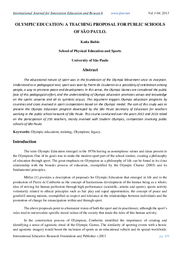 (PDF) Olympic Education