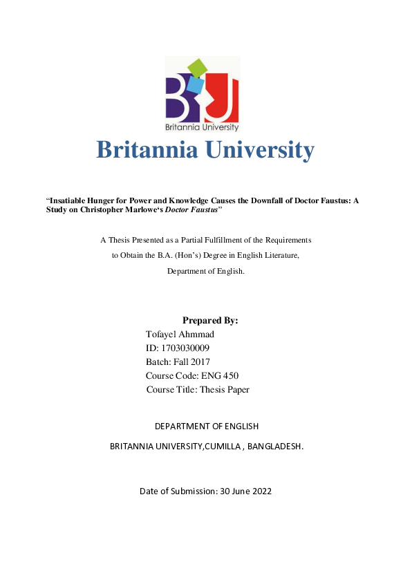 (PDF) Thesis Paper“Insatiable Hunger for Power and Knowledge Causes the ...