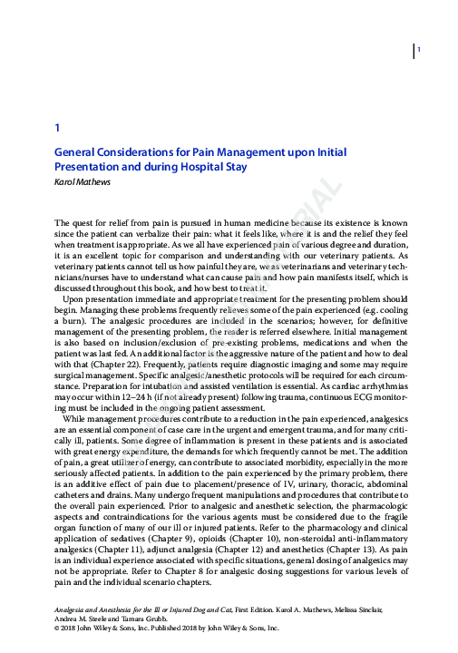 (PDF) General Considerations for Pain Management upon Initial Presentation and during Hospital Stay