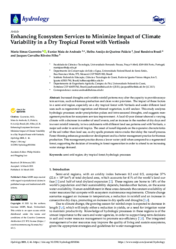(PDF) Enhancing Ecosystem Services to Minimize Impact of Climate ...