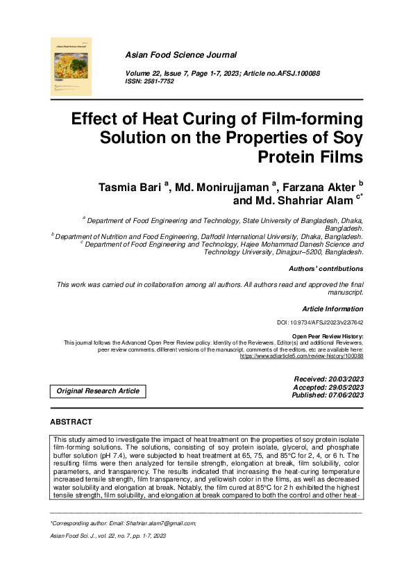 (PDF) Effect of Heat Curing of Film-forming Solution on the Properties ...