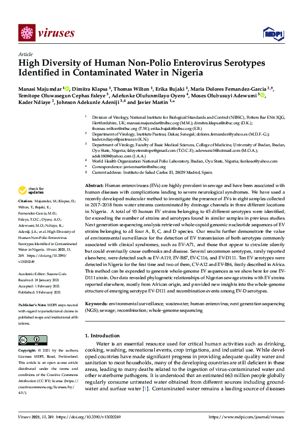 (PDF) High Diversity of Human Non-Polio Enterovirus Serotypes ...