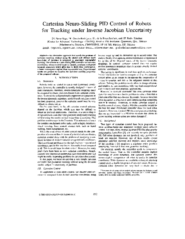 (PDF) Cartesian neuro-sliding PID control of robots for tracking under ...