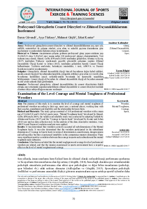 (PDF) Examination of Courage Levels and Mental Toughness Conditions of ...
