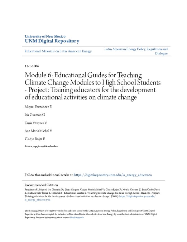 (PDF) Module 6: Educational Guides for Teaching Climate Change Modules ...