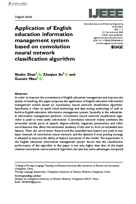 (PDF) Application of English education information management system based on convolution neural ...