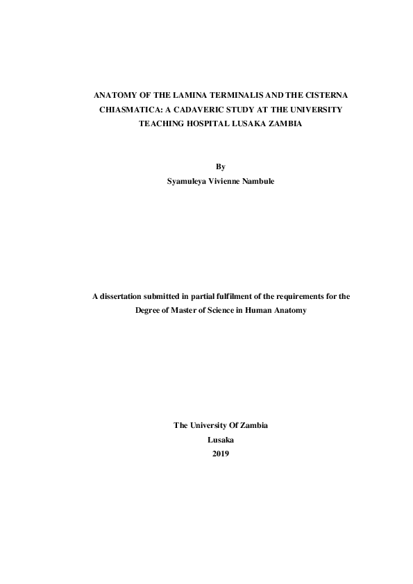 (PDF) ANATOMY OF THE LAMINA TERMINALIS AND THE CISTERNA CHIASMATICA: A ...