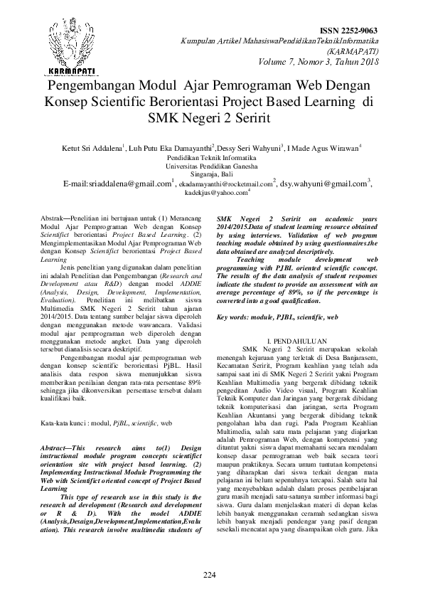 (PDF) Pengembangan Modul Ajar Pemrograman Web Dengan Konsep Scientific ...