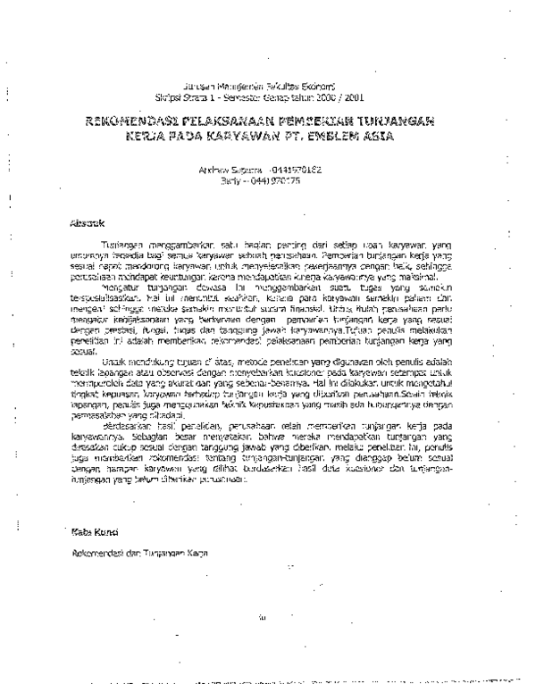 (PDF) Rekomendasi Pelaksanaan Pemberian Tunjangan Kerja Pada Karyawan ...