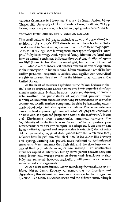 (PDF) Agrarian Capitalism in Theory and Practice
