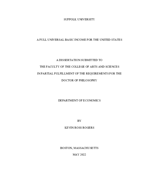 (PDF) A FULL UNIVERSAL BASIC INCOME FOR THE UNITED STATES