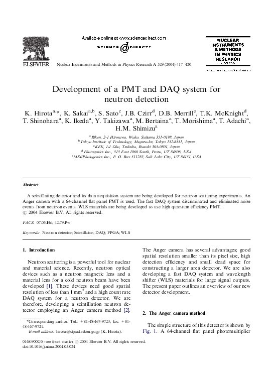 (PDF) Neutron Detection System with PMT and DAQ