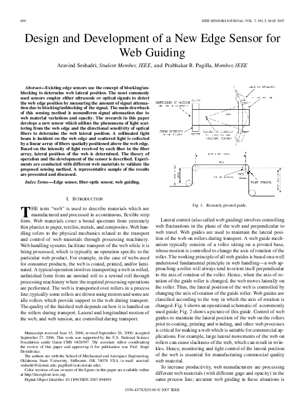 (PDF) Design and Development of a New Edge Sensor for Web Guiding