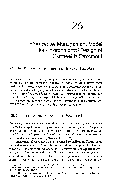 (PDF) Stormwater Management Model for Environmental Design of Permeable ...