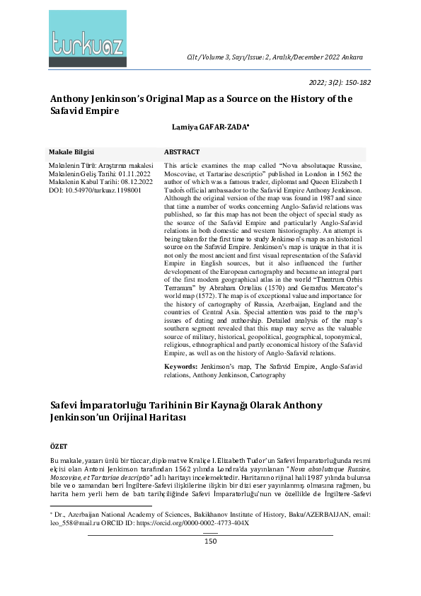 (PDF) Anthony Jenkinson’s Original Map as a Source on the History of ...