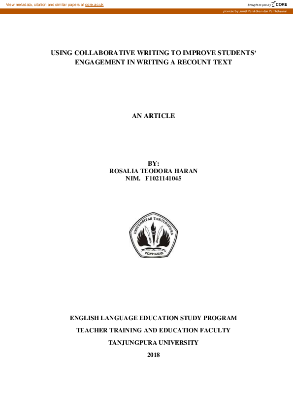 (PDF) Using Collaborative Writing to Improve Students’ Engagement in ...