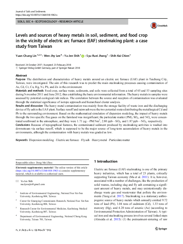 (PDF) Levels and sources of heavy metals in soil, sediment, and food ...