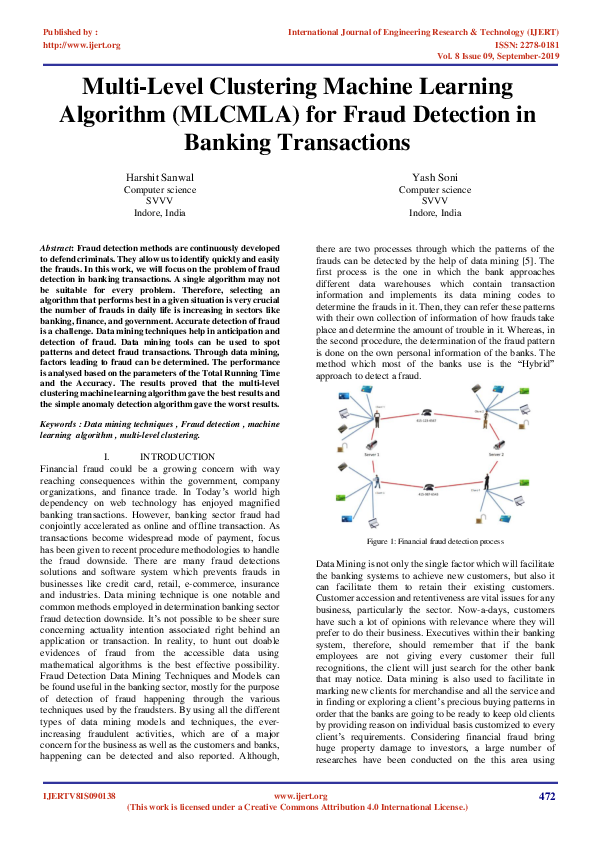 (PDF) Multi-Level Clustering Machine Learning Algorithm (MLCMLA) for Fraud Detection in Banking ...