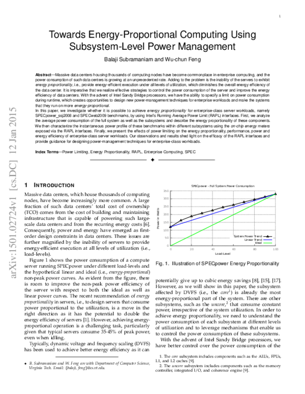 (PDF) Towards Energy-Proportional Computing Using Subsystem-Level Power Management | W. Feng ...