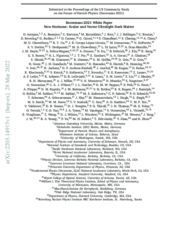 (PDF) New Horizons: Scalar and Vector Ultralight Dark Matter