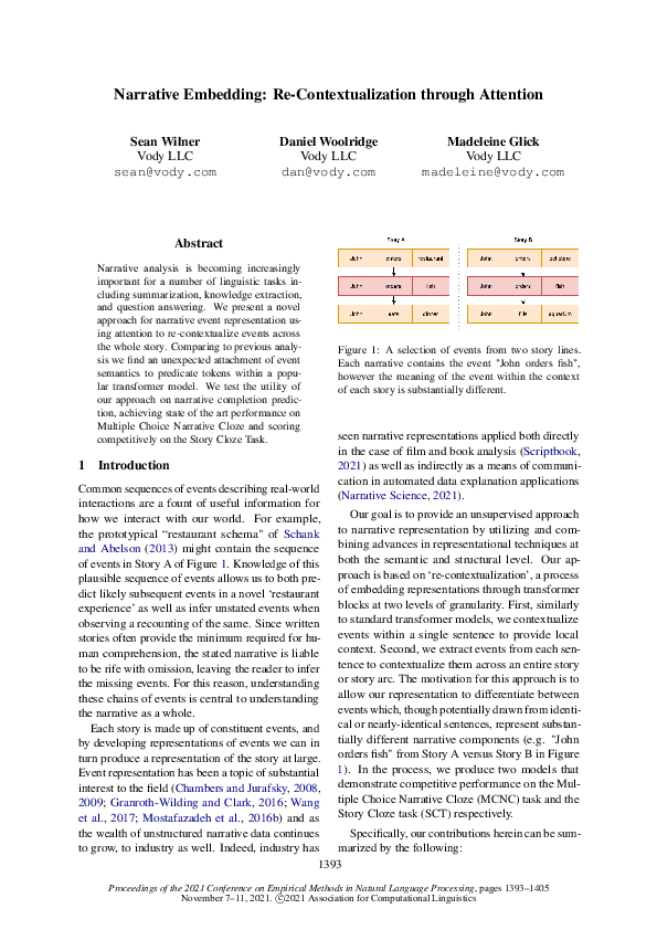 (PDF) Narrative Embedding: Re-Contextualization Through Attention