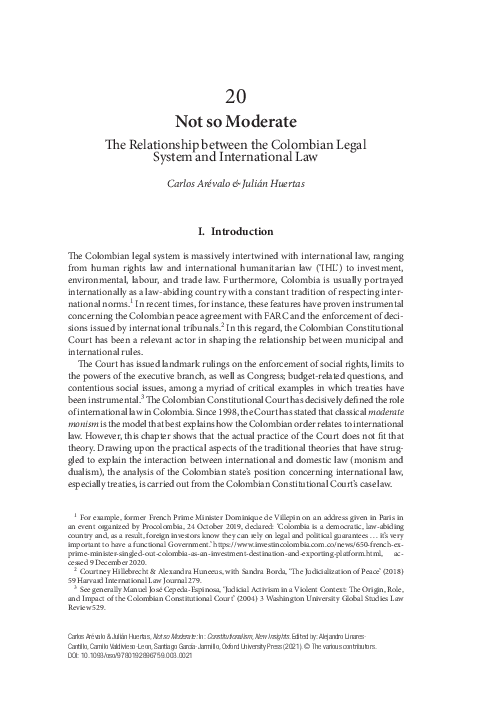 (PDF) Not so Moderate: The Relationship between the Colombian Legal ...